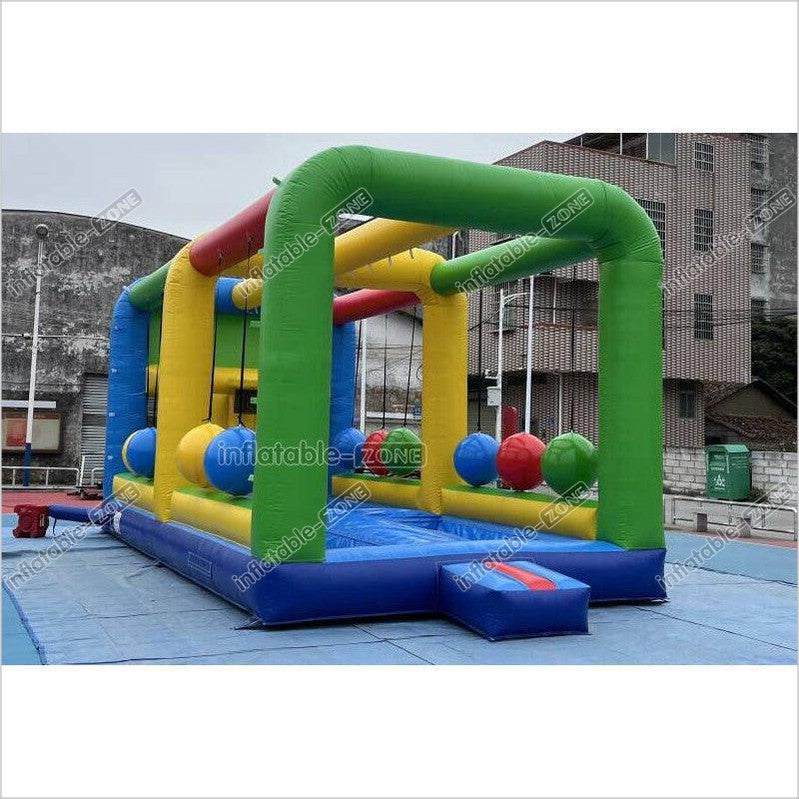 Inflatable Interactive Gauntlet Inflatable Game Cannonballs Boulder Da ...