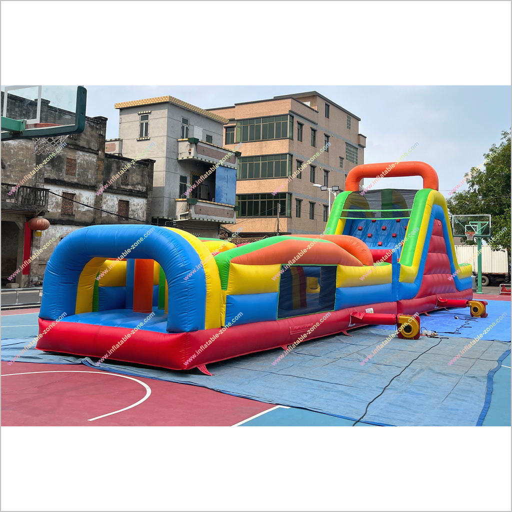 Large Obstacle Course Inflatable Climbing With Slide Garden Playground