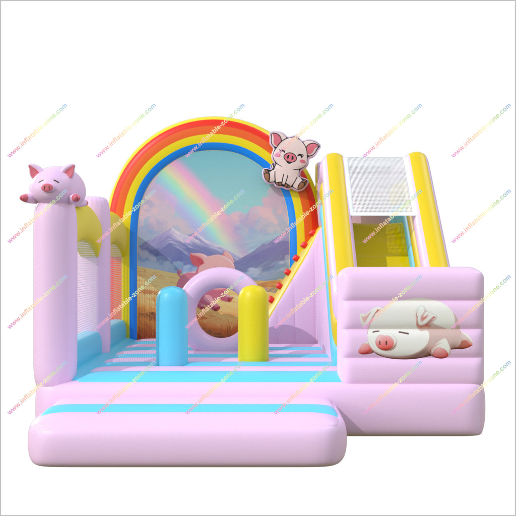 Inflatable Pig Bouncy Castle And Slide Inflatable Play Zone Bounce Hou