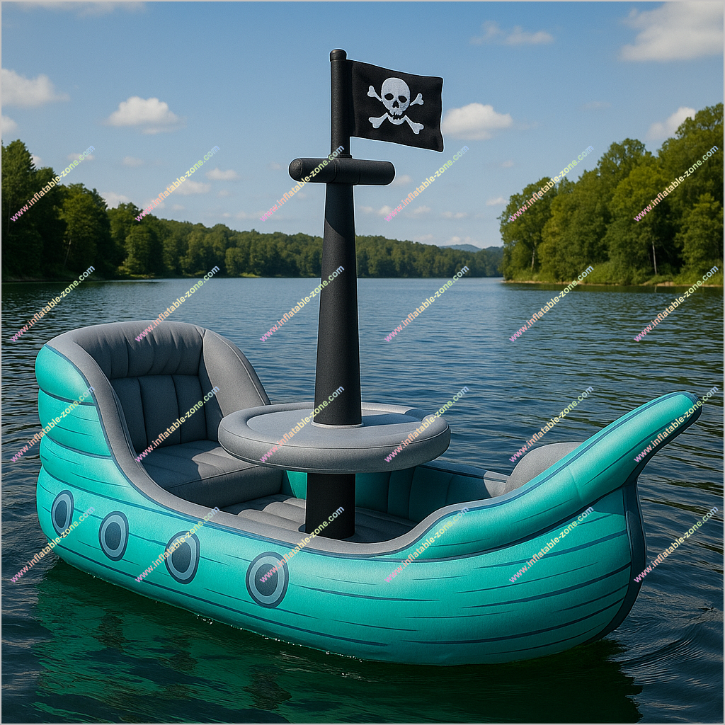 Epic Fun Inflatable Pirate Ship Lake Float Inflatable Adventure Fun ...