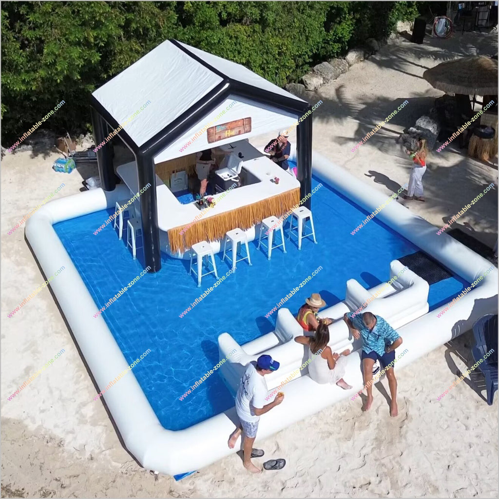 Outdoor Pool Bar Inflatable Floating Beach Bar Blow Up Party House Inf