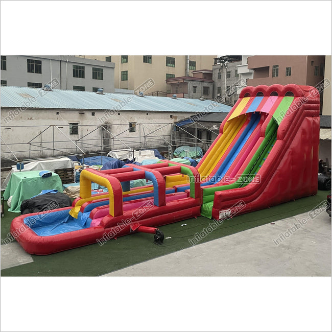 Large Outdoor Water Slide Jumping Castle Inflatable Pool Obstacle Wate