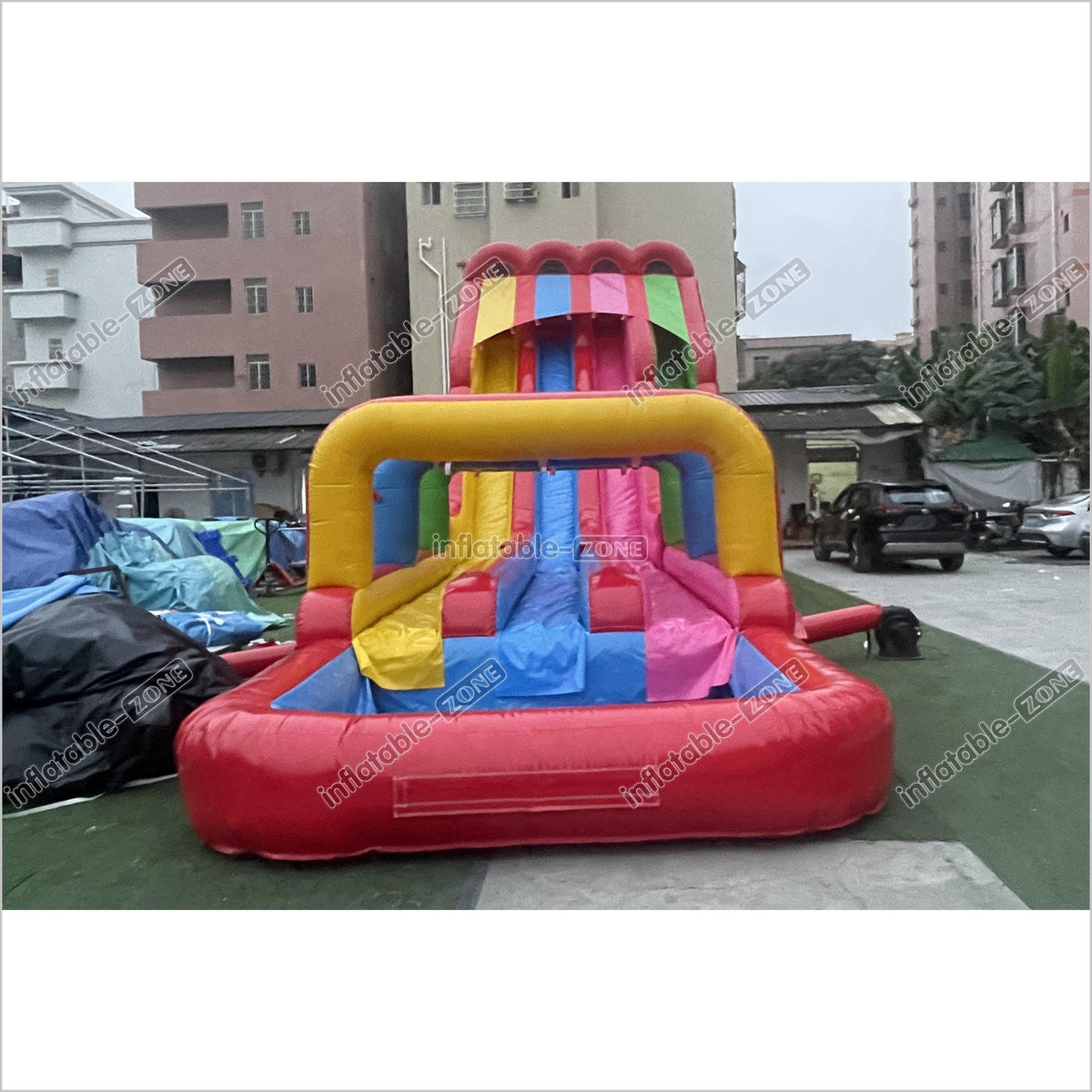Large Outdoor Water Slide Jumping Castle Inflatable Pool Obstacle Wate ...