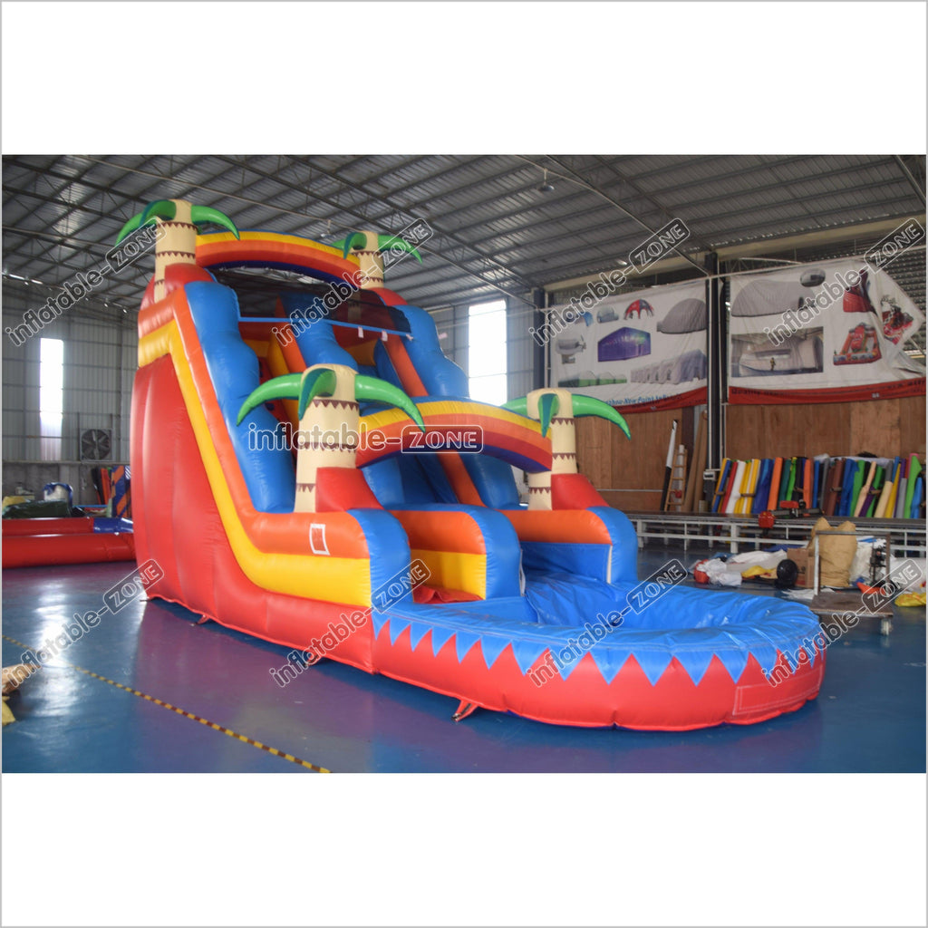 Best Inflatable Rainbow Water Slides And Pool Commercial Palm Tree Inf