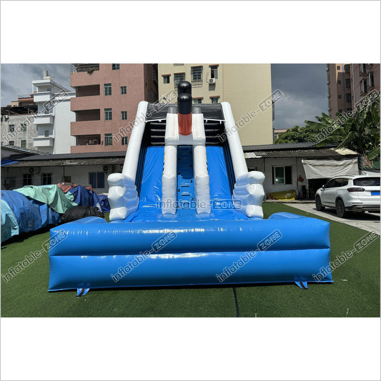 Inflatable Titanic Waterslide Splash Dual Lane Center Climb Best Backy