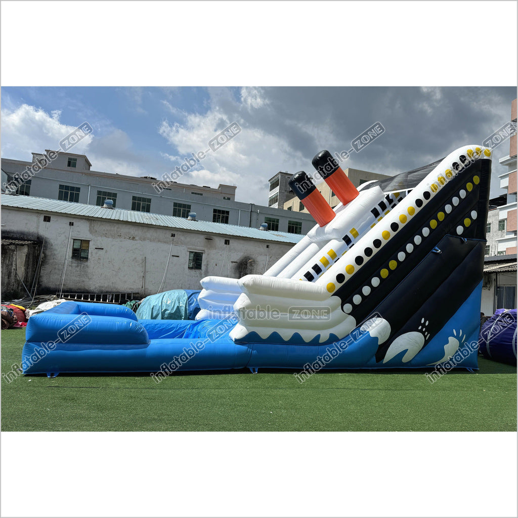 Inflatable Titanic Waterslide Splash Dual Lane Center Climb Best Backy