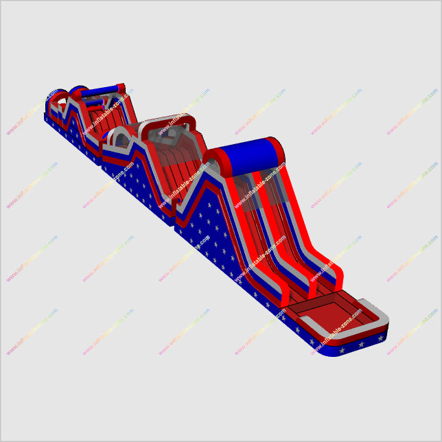 Mega Equipment Inflatable Water Obstacle Course Near Me Red White And ...