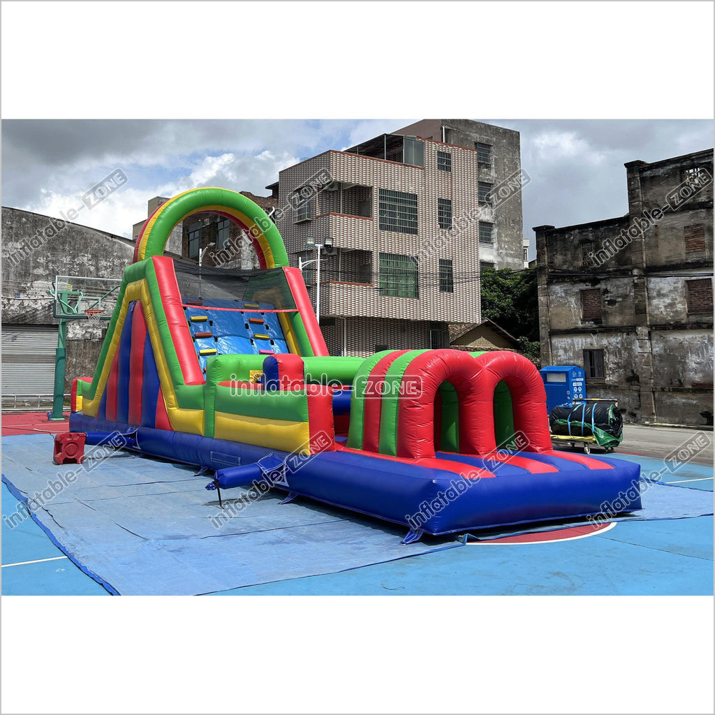 Large Inflatable Obstacle Course Playground Near Me Inflatable Slide A