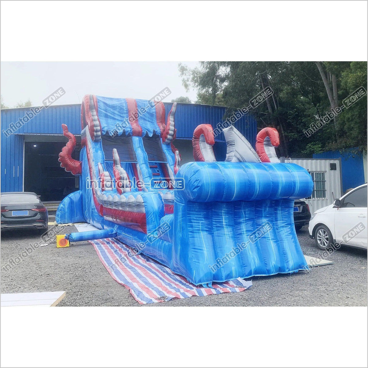 Ocean Theme Large Inflatable Waterslide With Splash Pool Blow Up Slip ...