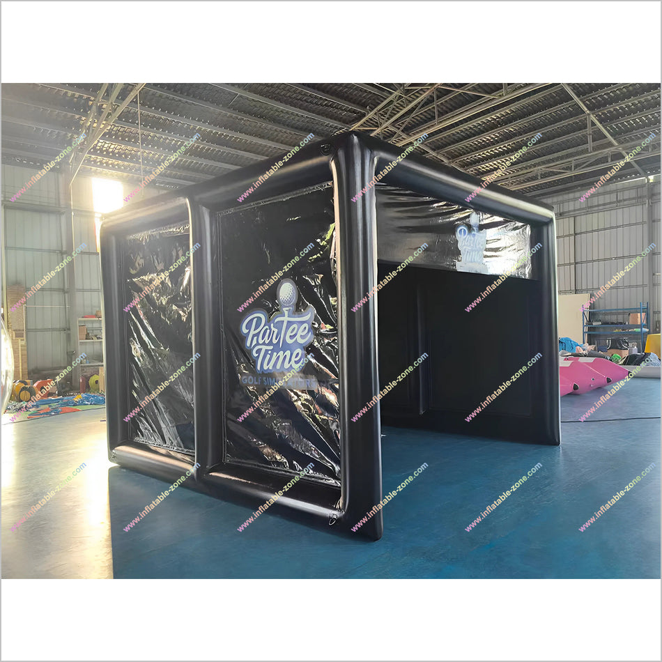 Mobile Golf Simulator Enclosure Screen Inflatable Golf Tent Net Cage B