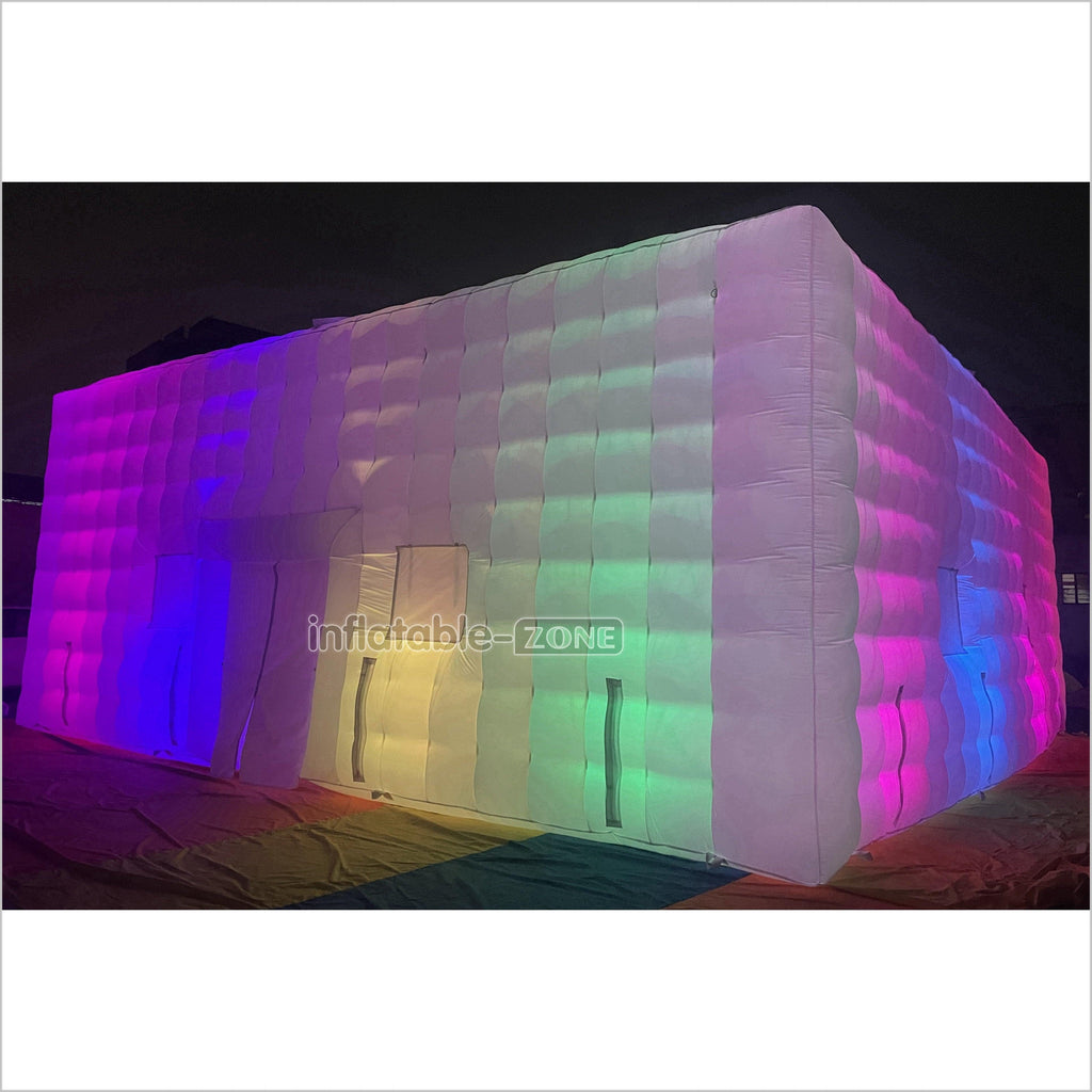 Large Outdoor Inflatable Night Club Inflatable Air Cube Tent LED Weddi