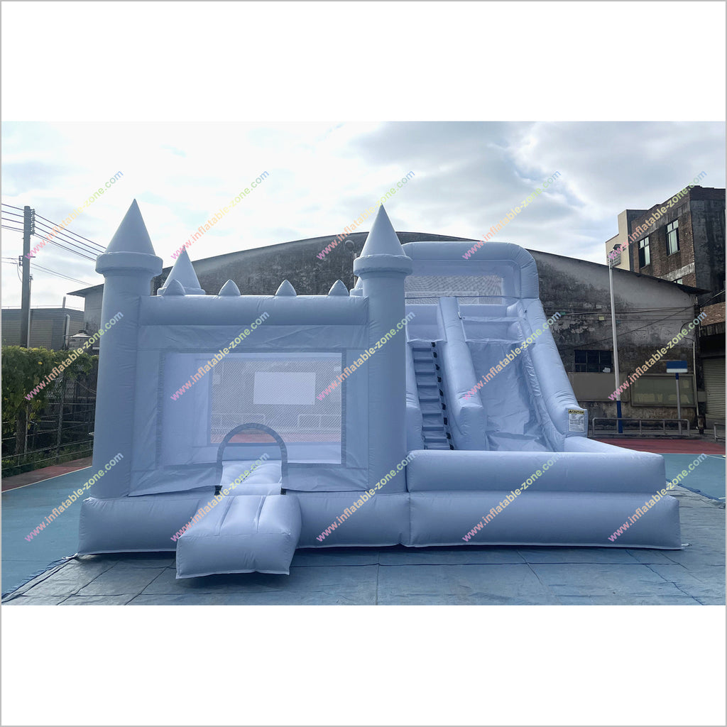 Outdoor Play Area Jumping Castle And Waterslide Combo Entertainment In