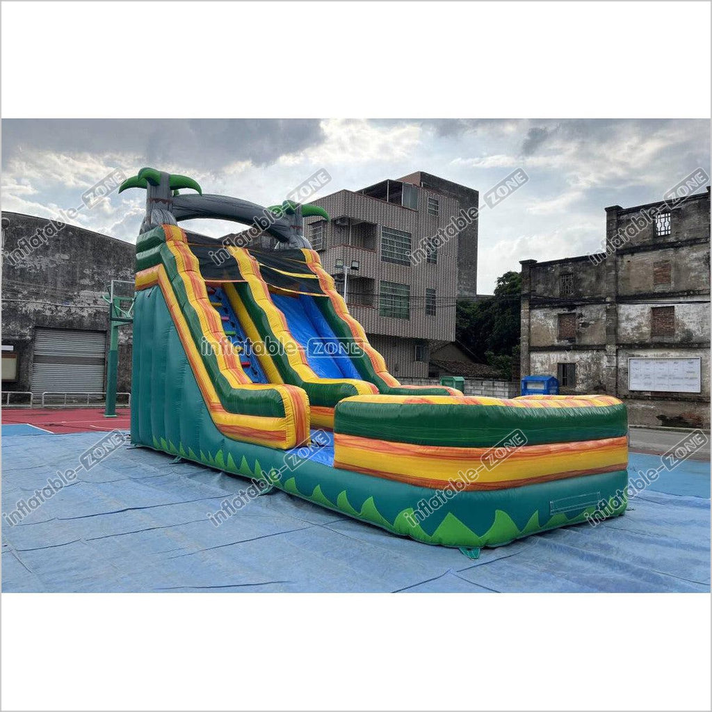 Palm Tree Inflatable Water Slide Outdoor Commercial Grade Water Jumpin
