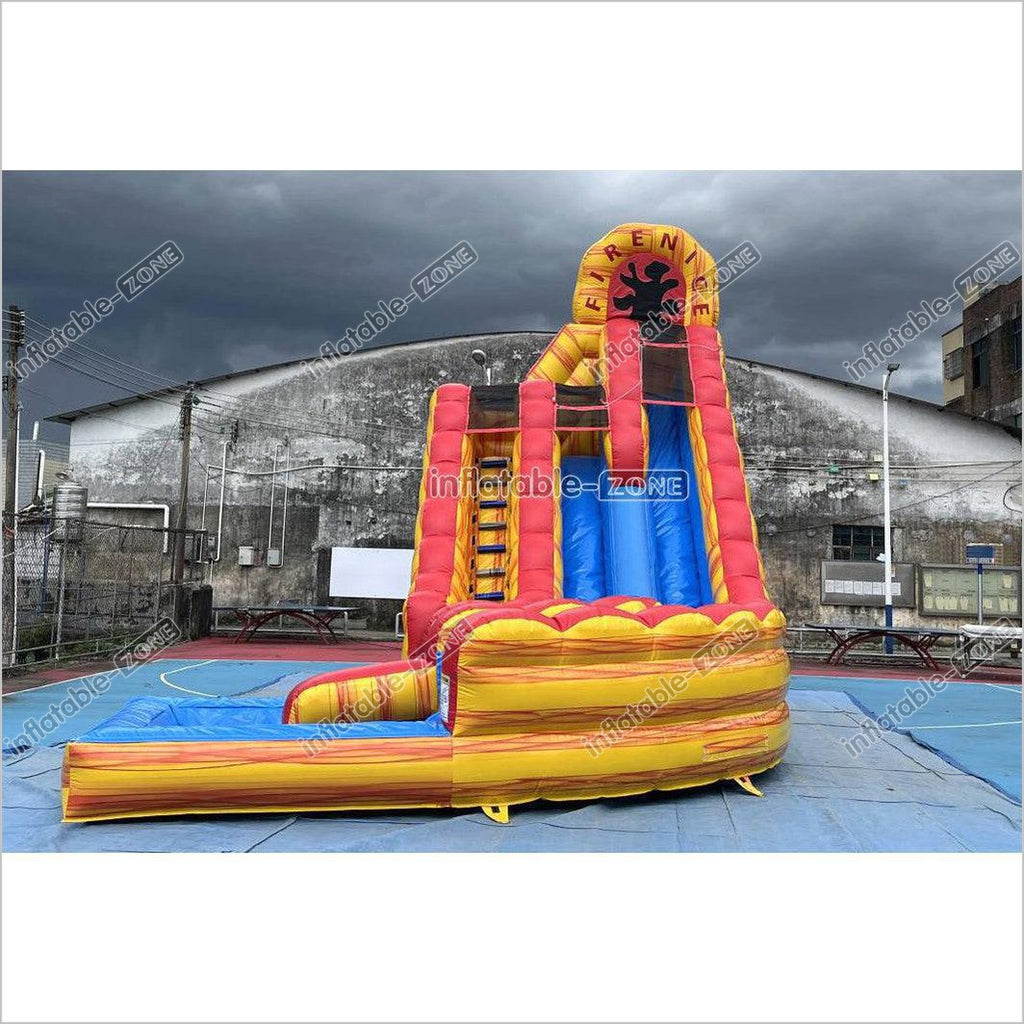 Playground Giant Waterslide With Pool Inflatable Pipeline Fire And Ice ...