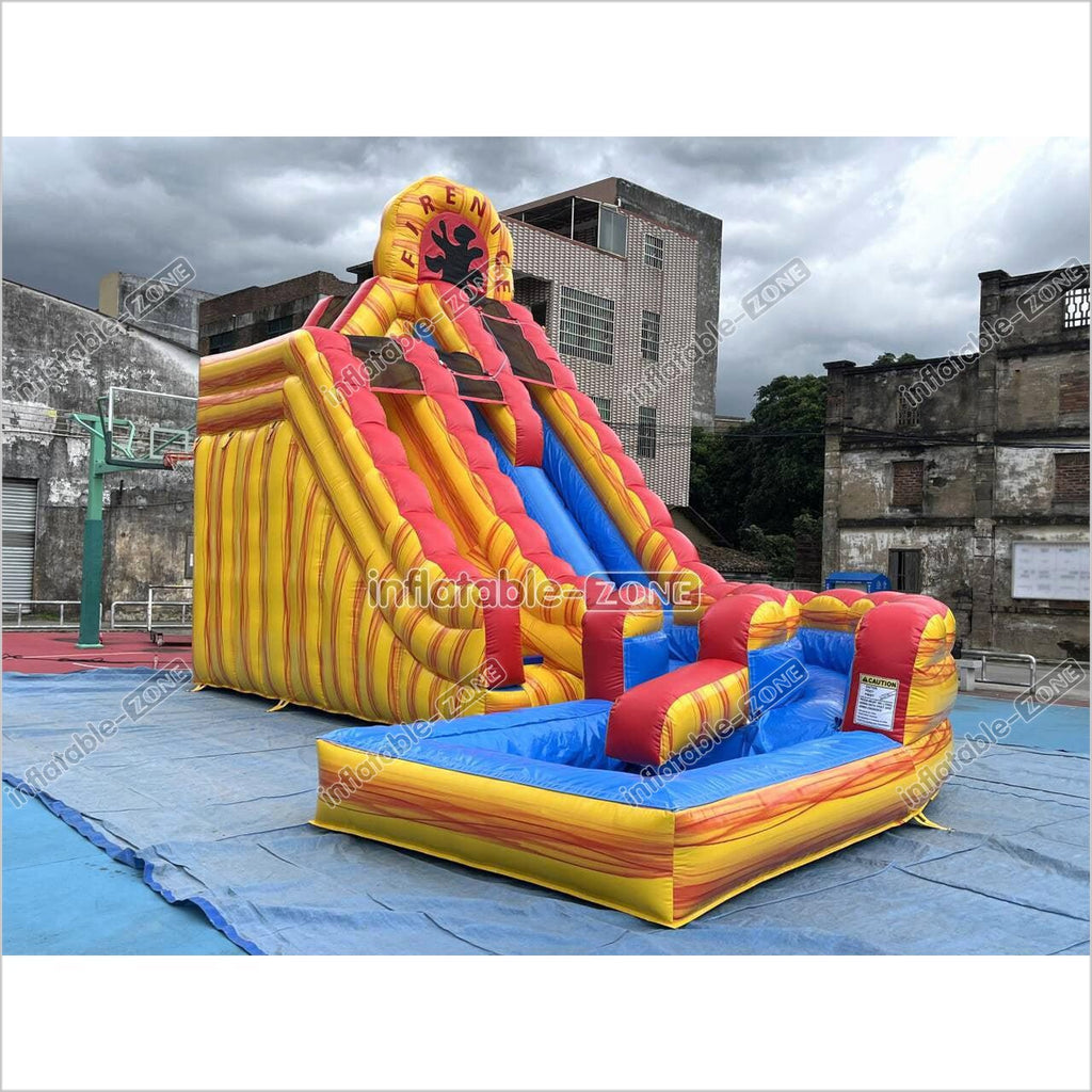 Playground Giant Waterslide With Pool Inflatable Pipeline Fire And Ice ...