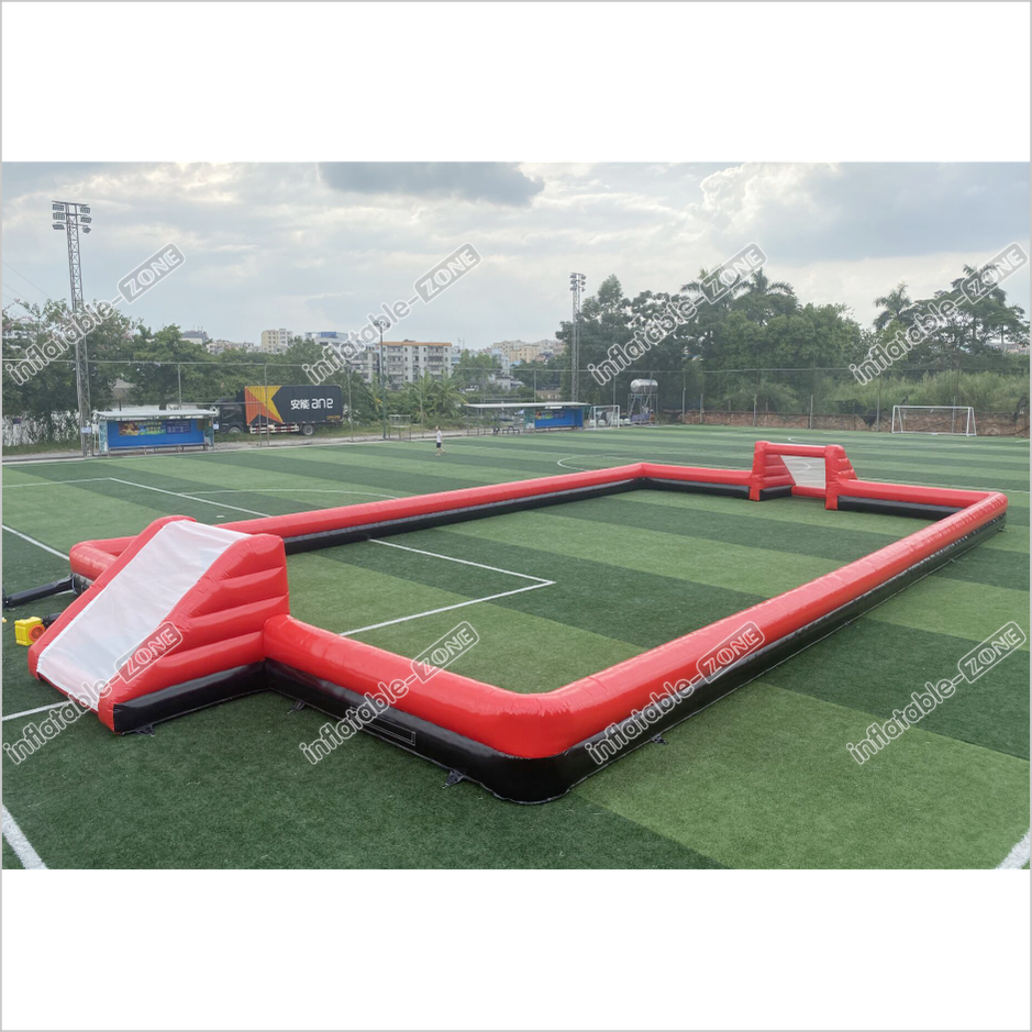 Red Black Color Inflatable Soccer Field Football Arena