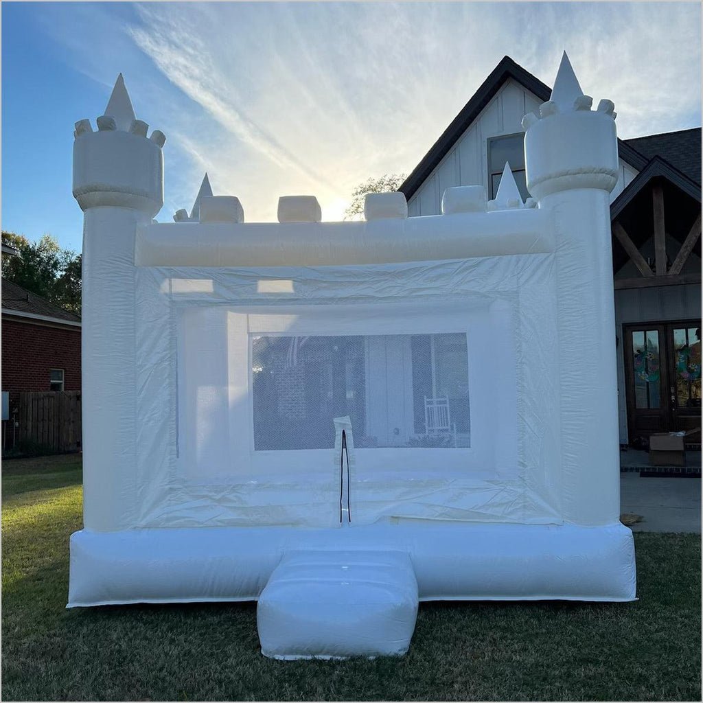 White Bouncer Jumping Inflatable Wedding Bouncy Castle White Bounce Ho