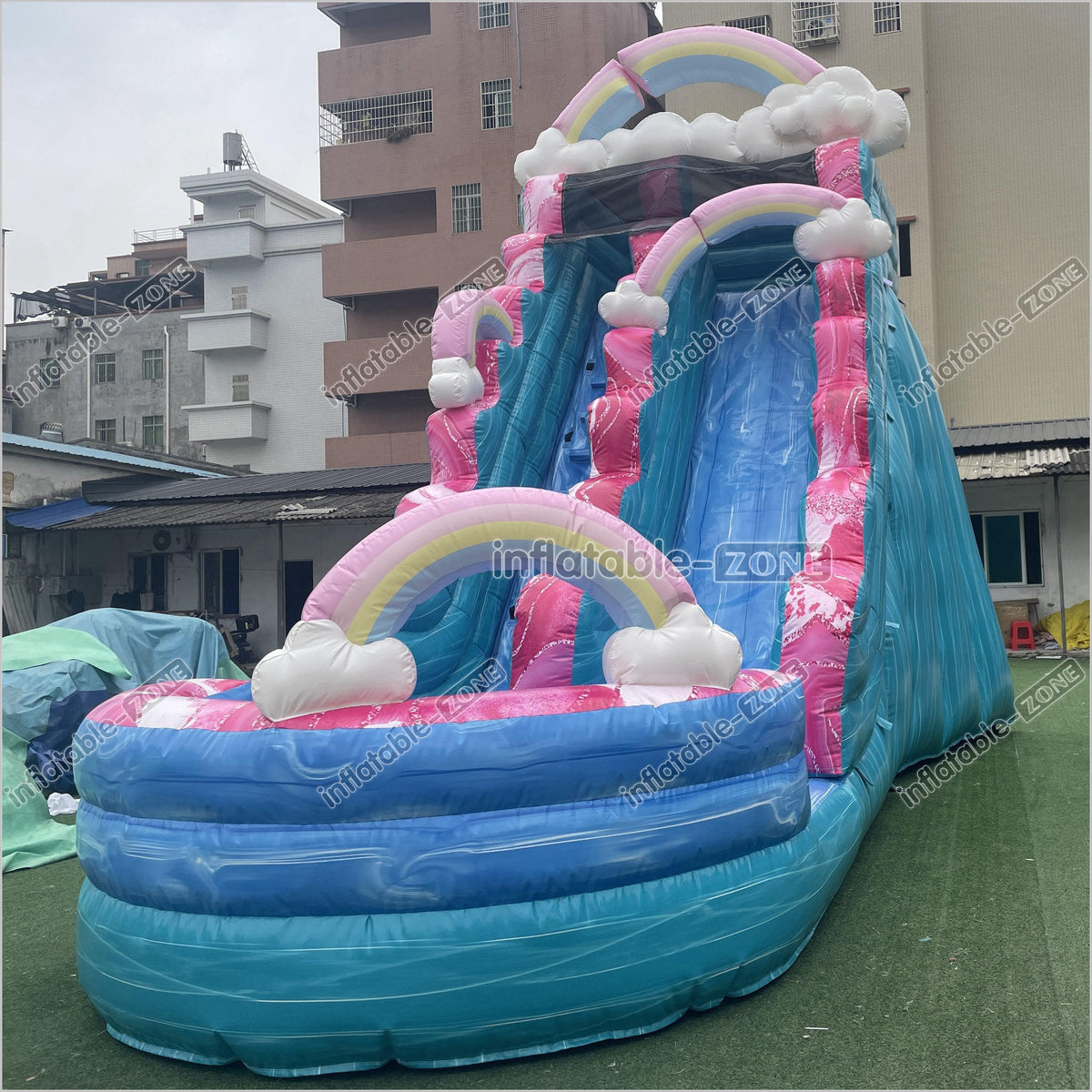 Imperfectly Perfect Rainbow Water Slide Inflatable Bounce Pool Outdoor ...
