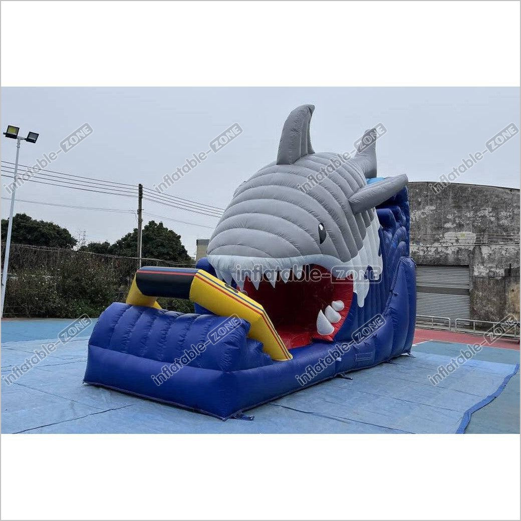 Blow Up Shark Water Slide Commercial Giant Inflatable Waterslide With ...