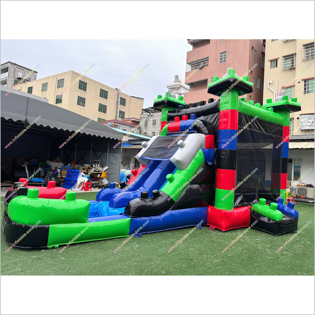 Block Combo Slide Bouncy House Inflatable World Near Me Price Of A Jum