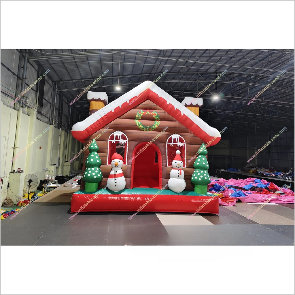 Snowman With Christmas Tree Bouncing House Inflatable Playground Indoo