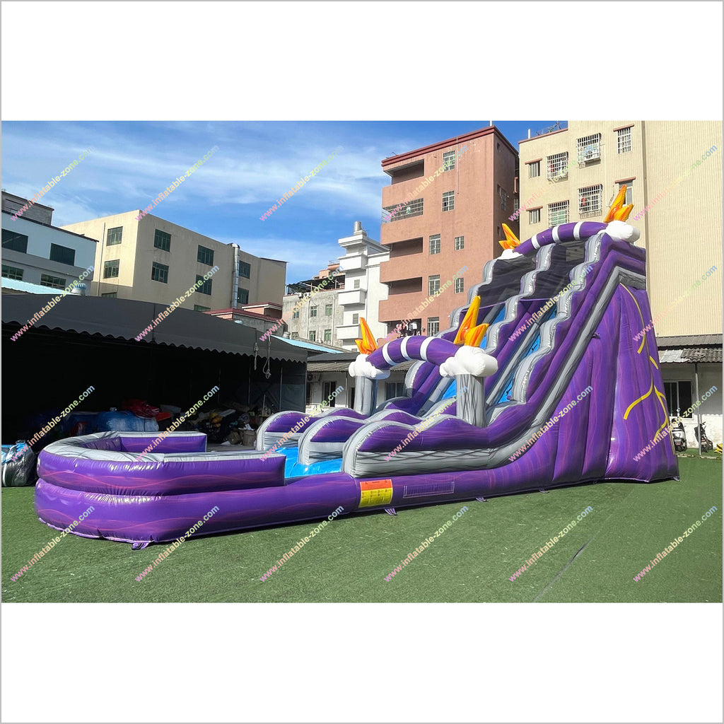Thunder And Lightning Waterslide Pool Inflatable Blazing Flame Big Sof
