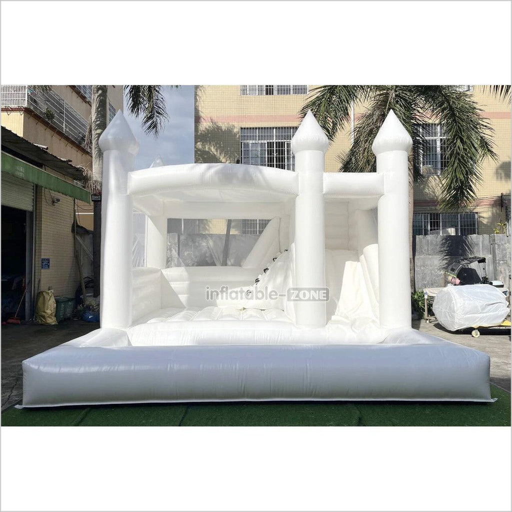 White Inflatable Bouncy Castle With Ball Pit Party Jumper Bouncer Back