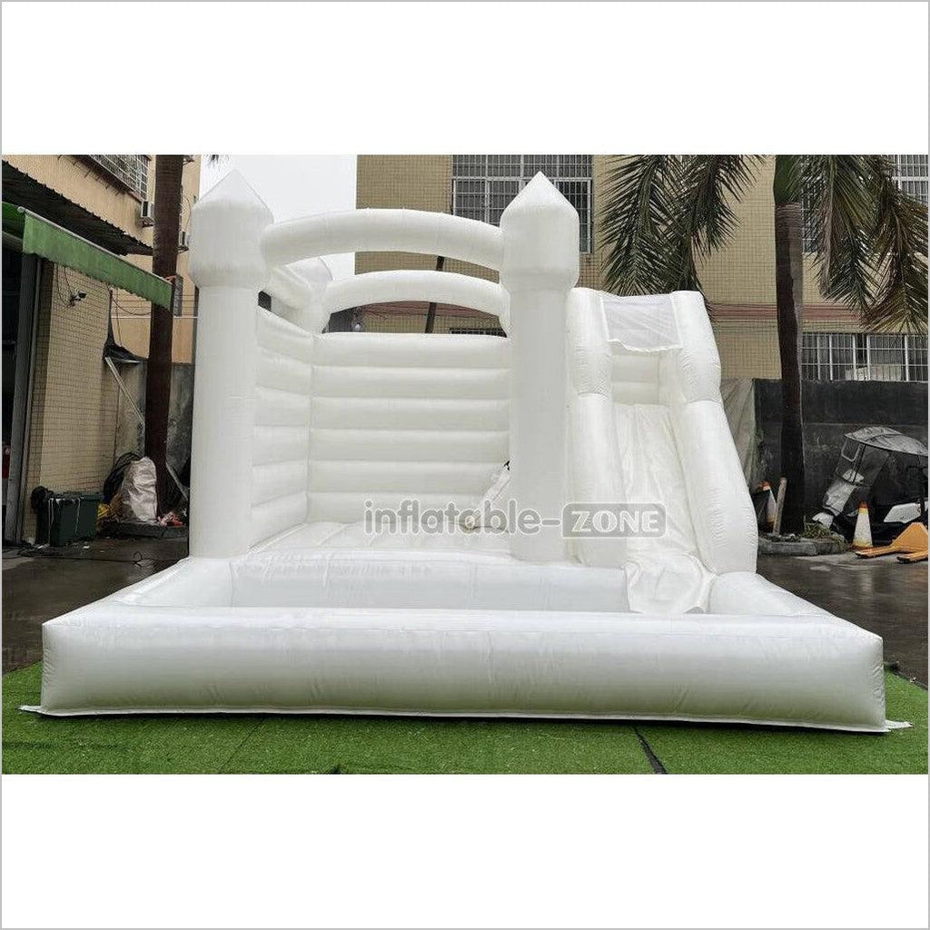 White Wedding Bouncy Castle With Slide Combo Inflatable Party Bounce H