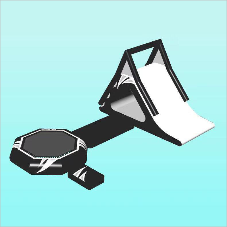 Coolest Black Inflatable Water Floating Trampoline Combo With Launch A