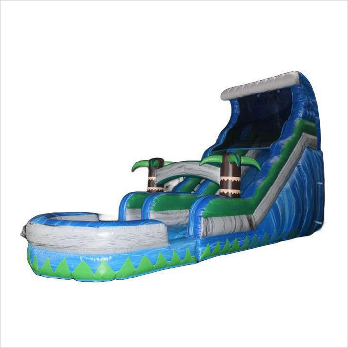 Giant Inflatable Water Slides Bouncy And Fun Party Tropical Wave Water