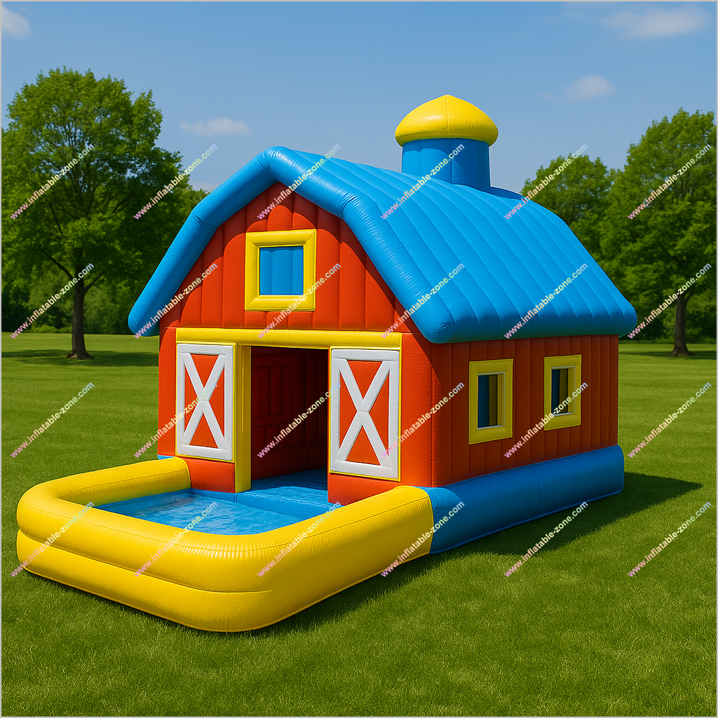 Inflatable Barn Pool Bouncy Play Area Inflatable Pool House Barn Pool