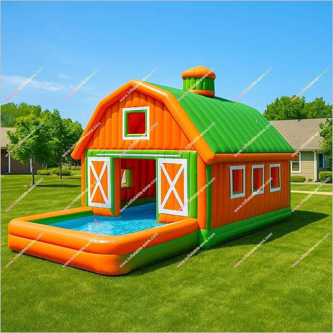 Summer Fun Inflatable Barn Pool Best Outdoor Play Area Near Me Inflata