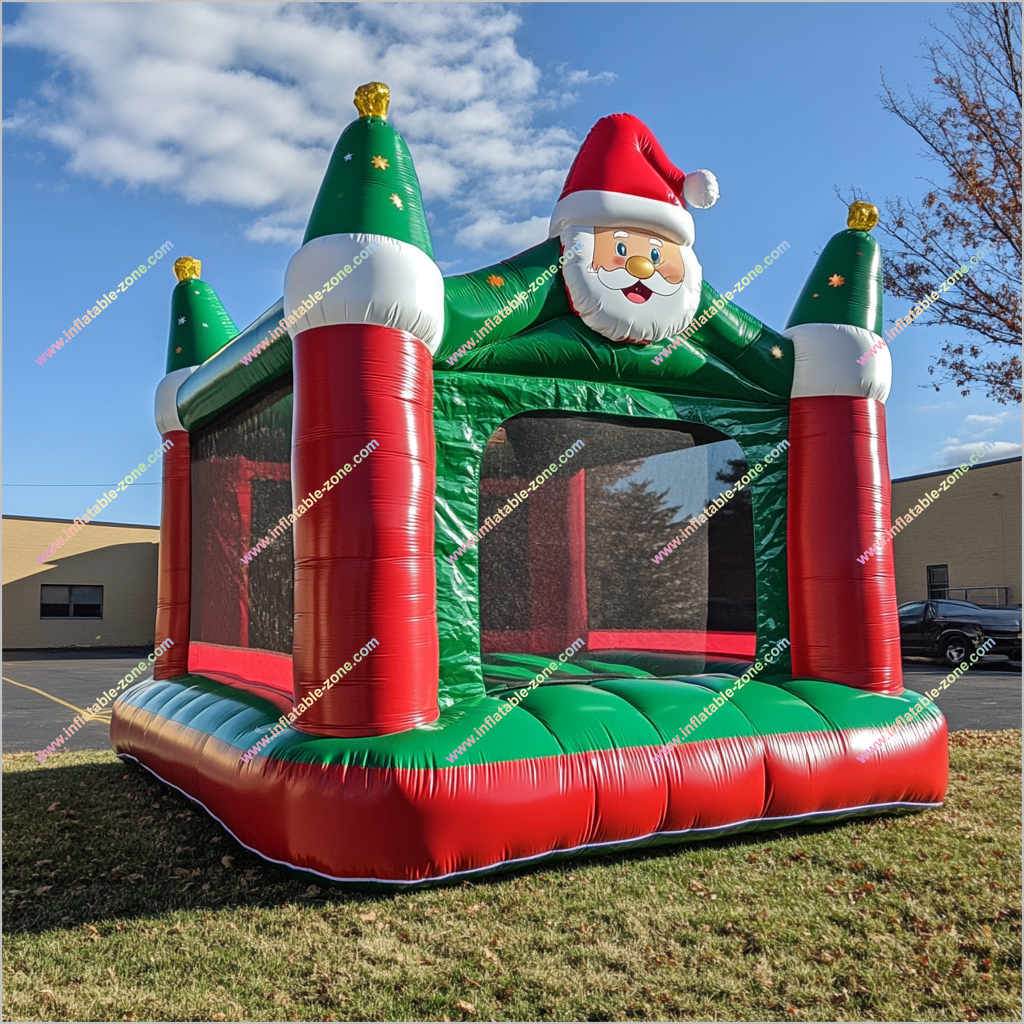 Inflatable Santa Outdoor Jumping Castle Rentals Christmas Party Fun Bo