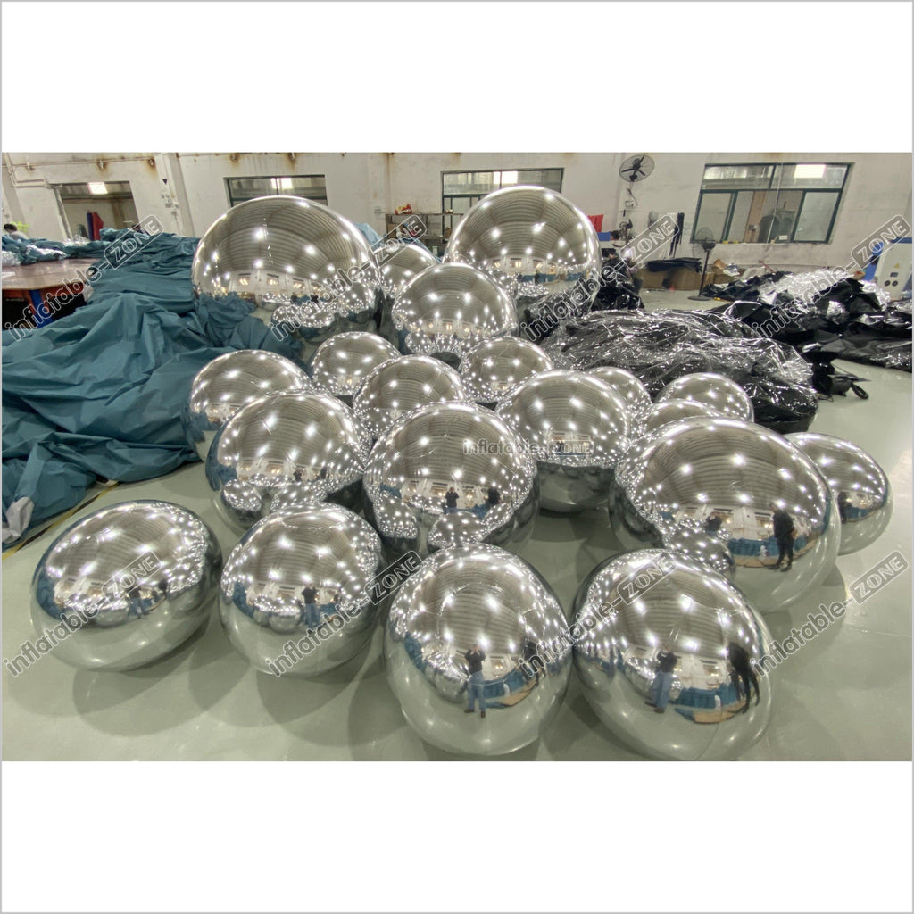 Full Silver Color Inflatable Mirror Ball Big Shiny Giant Inflatable Ba ...