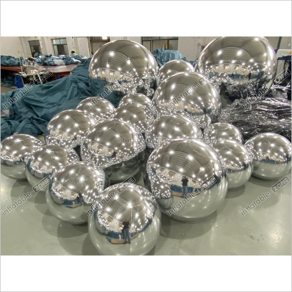 Full Silver Color Inflatable Mirror Ball Big Shiny Giant Inflatable Ba ...