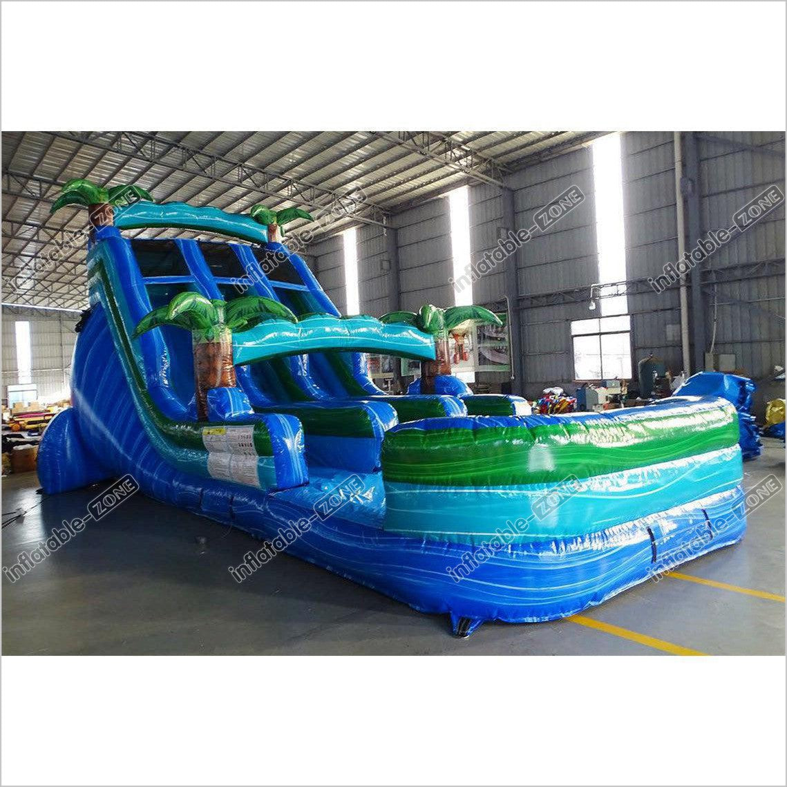 Best Inflatable Water Slide Swimming Pool Bounce House Tropical Palm T ...