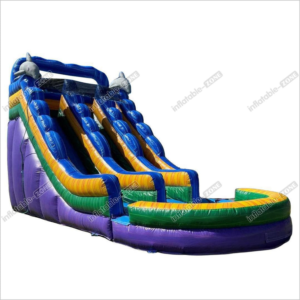 Dolphin Big Inflatable Water Slide And Splash Inflatable Swimming Pool