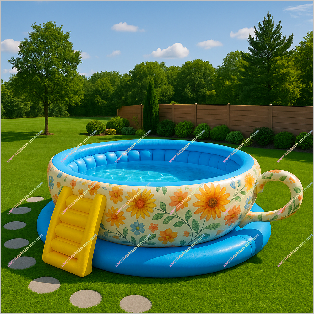 Large Tea Cup Outdoor Pool Inflatable Garden Water Play Equipment Infl