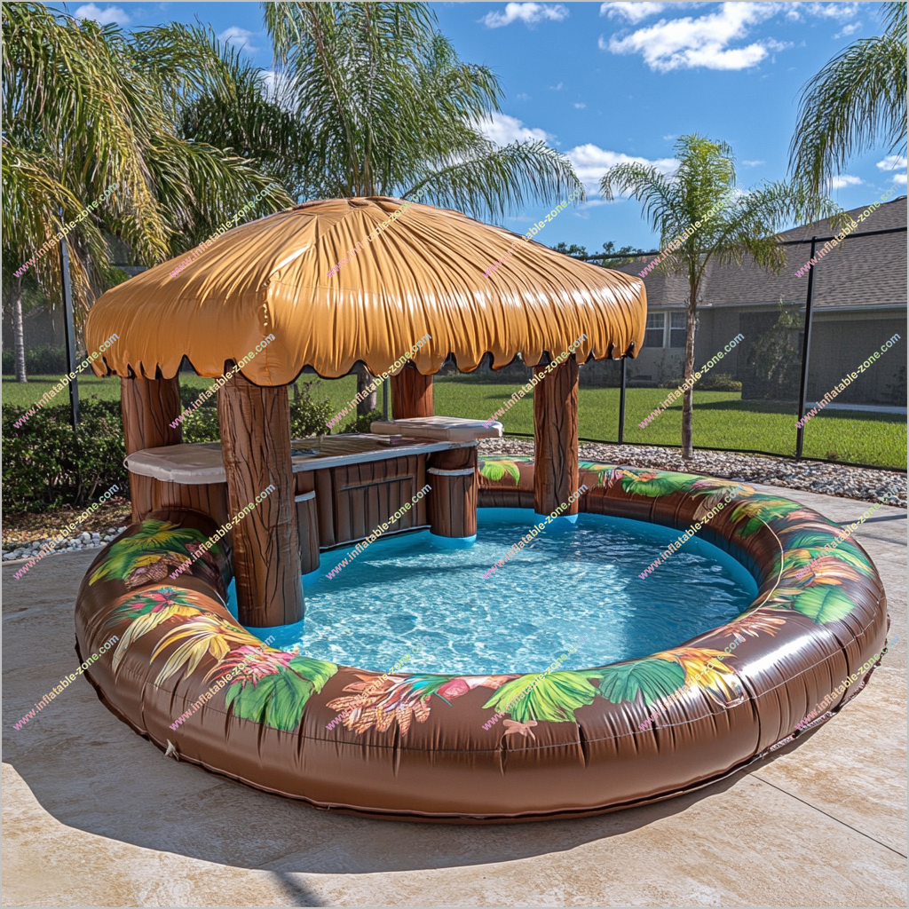 Backyard Tent Inflatable Tiki Bar Pool Beach Swimming Play Family Infl