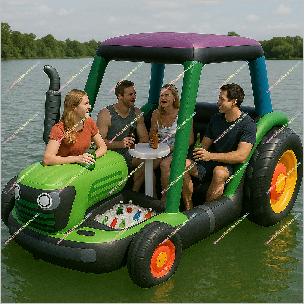 Kick Back Inflatable Tractor Lake Floats Sip Cold Drinks Inflatable ...