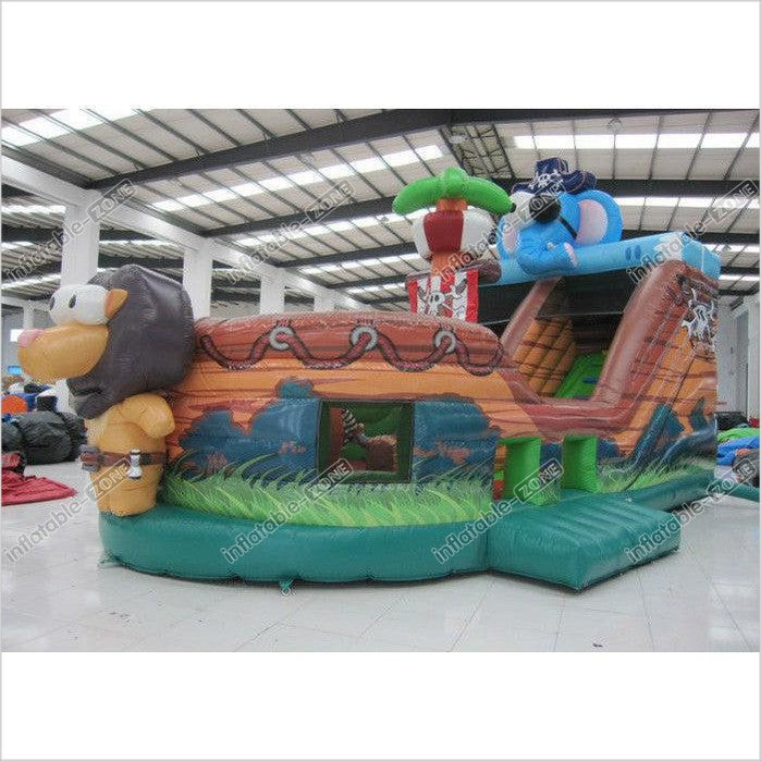 Elephant Inflatable Pirate Ship Bouncer Animals Pirate Boat Silk ...