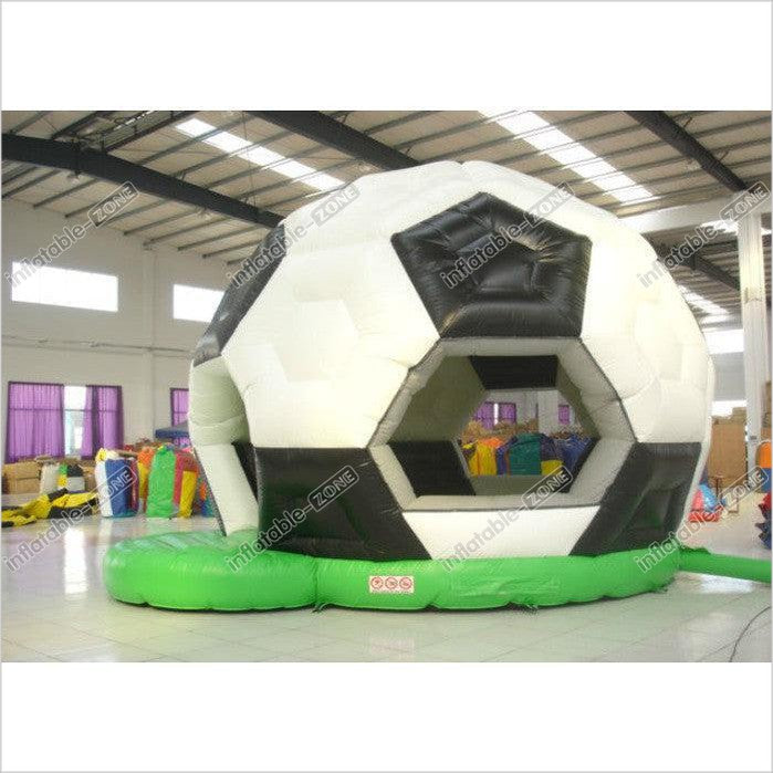 Football Bounce Round Bounce House , Soft Inside Bounce House Fire Res