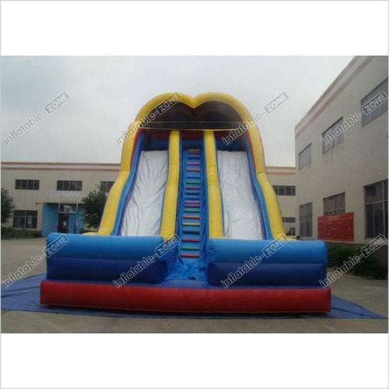 Colourful Durable Inflatable Double Dry Slide For Children And Adult I