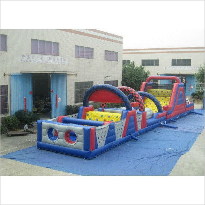 Long Track Professional Bounce House , Commercial Obstacle Bouncy Cast