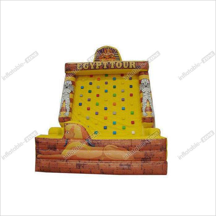 Egyptian Pharaoh Rock Climbing Bounce House , Yellow Inflatable Climbi ...