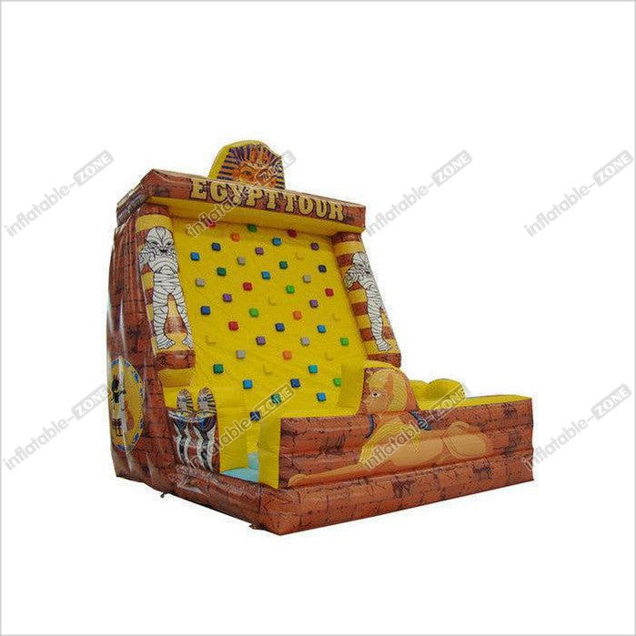 Egyptian Pharaoh Rock Climbing Bounce House , Yellow Inflatable Climbi ...