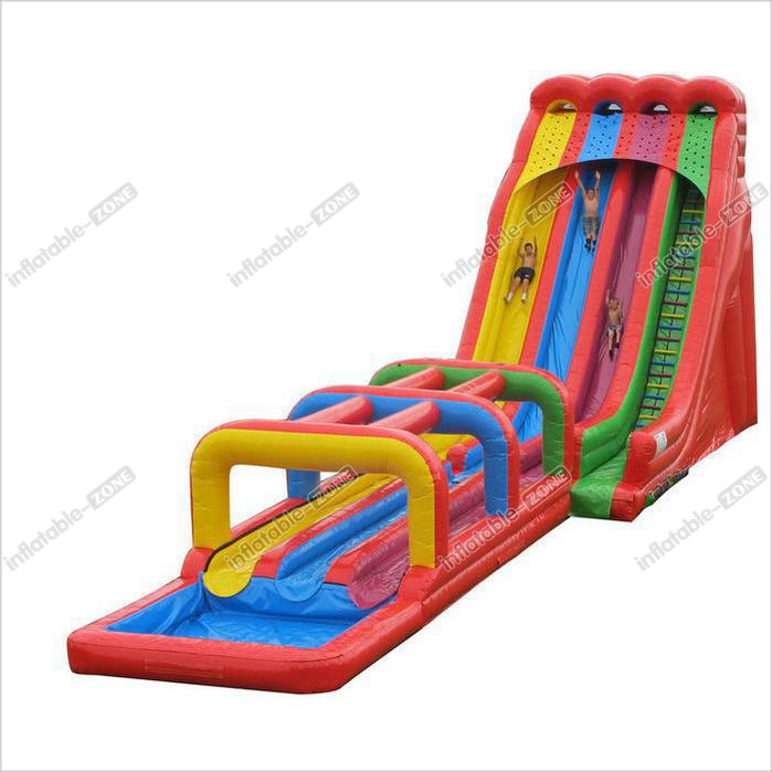 Inflatable Slide Obstacle Course Jumping Castle Water Slide , Kids Bouncy Castle With Slide ...
