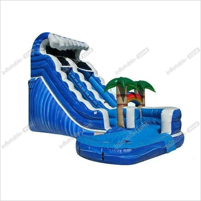 Forest Adventure Inflatable Water Slide And Pool , Bouncy Double Water
