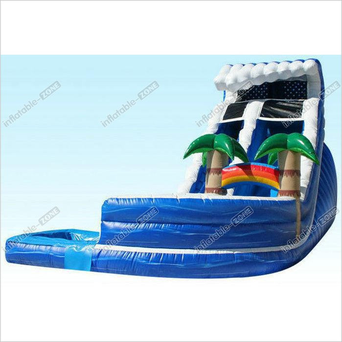 Forest Adventure Inflatable Water Slide And Pool , Bouncy Double Water ...
