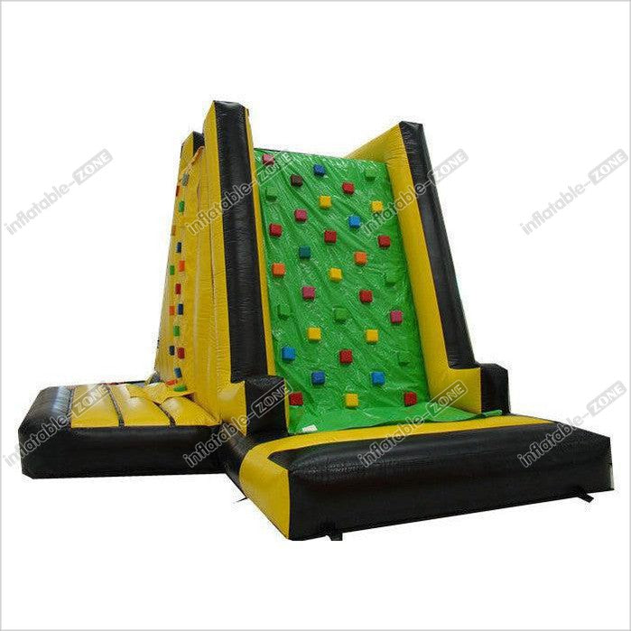 Commericial Inflatable Rock Climbing Wall Mountain Three Sides Silk Pr